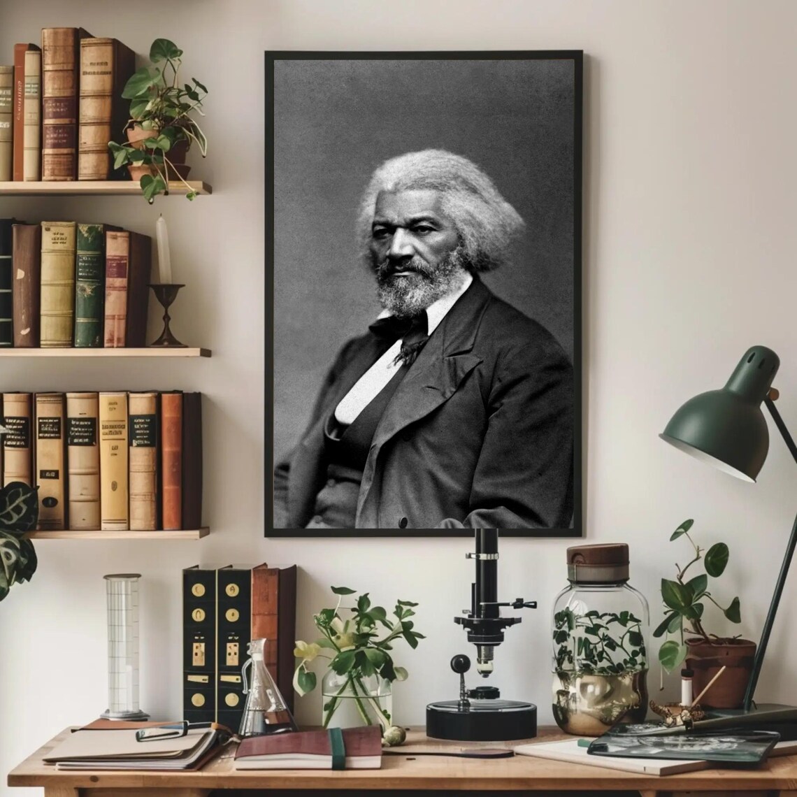 Frederick Douglass Poster, American Civil Rights Black and White Wall ...