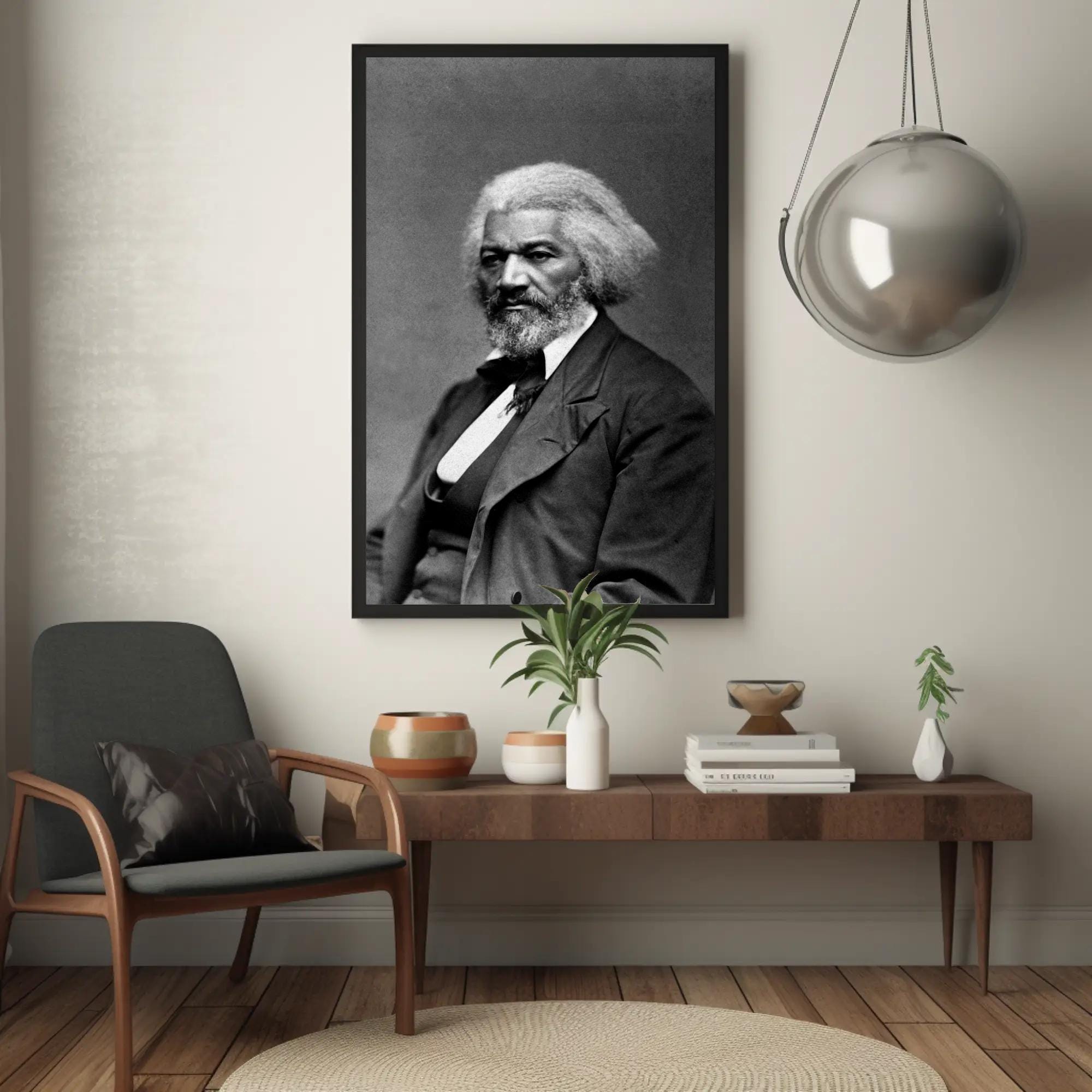 Frederick Douglass Poster, American Civil Rights Black and White Wall ...