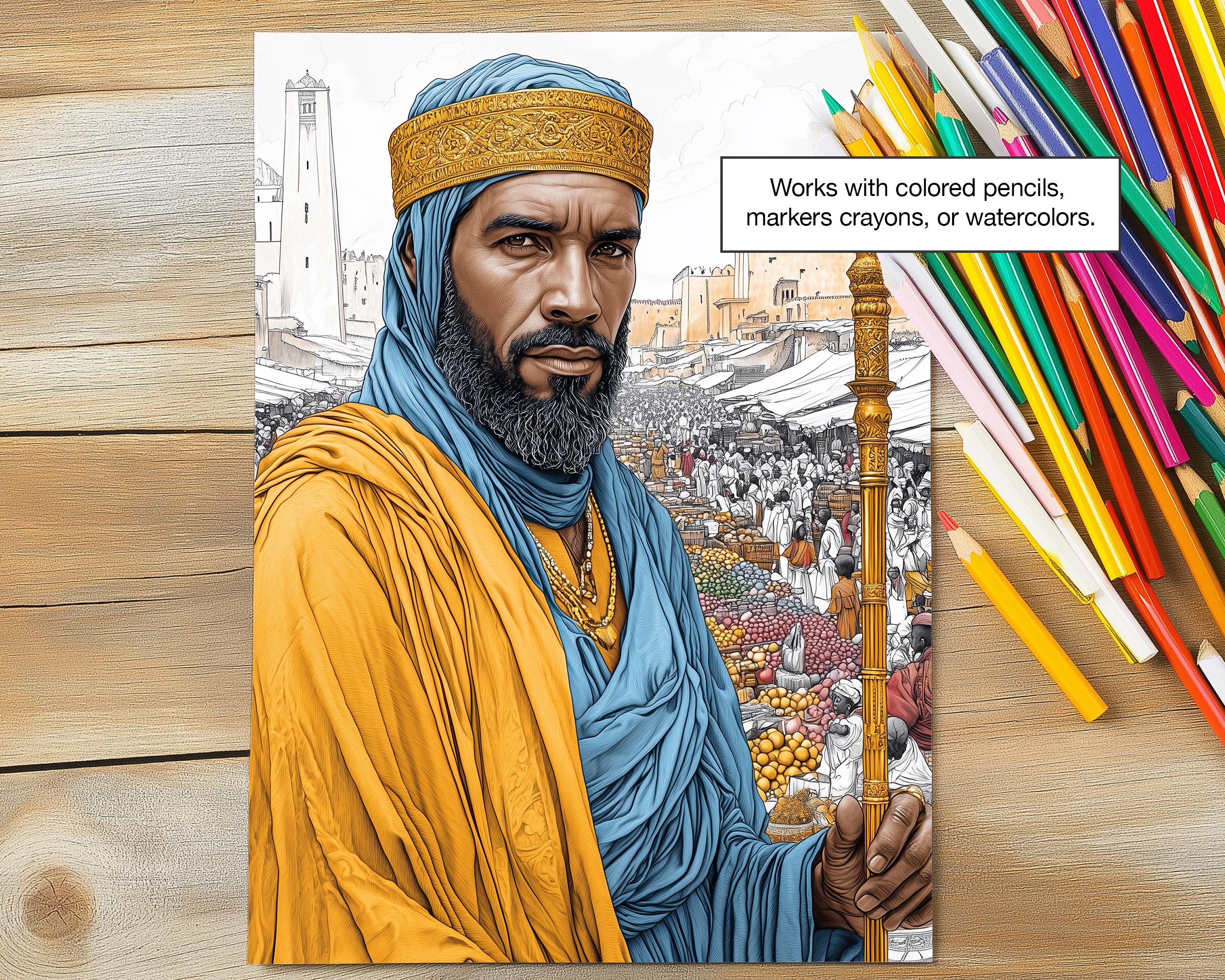 African Kings and Queens Coloring Pages - 60 Printable Illustrations ...