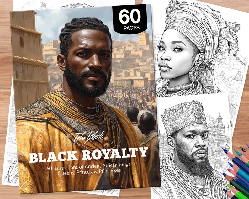 African Kings and Queens Coloring Pages - 60 Printable Illustrations ...