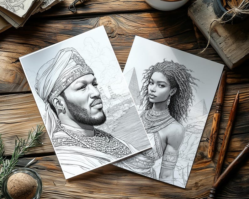 African Kings and Queens Coloring Pages - 60 Printable Illustrations ...