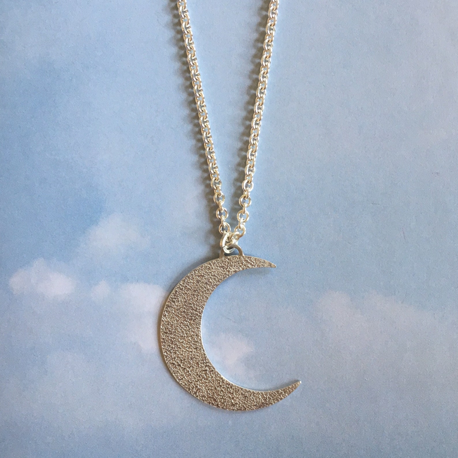 Waning Moon Necklace (24” Chain) - Etsy