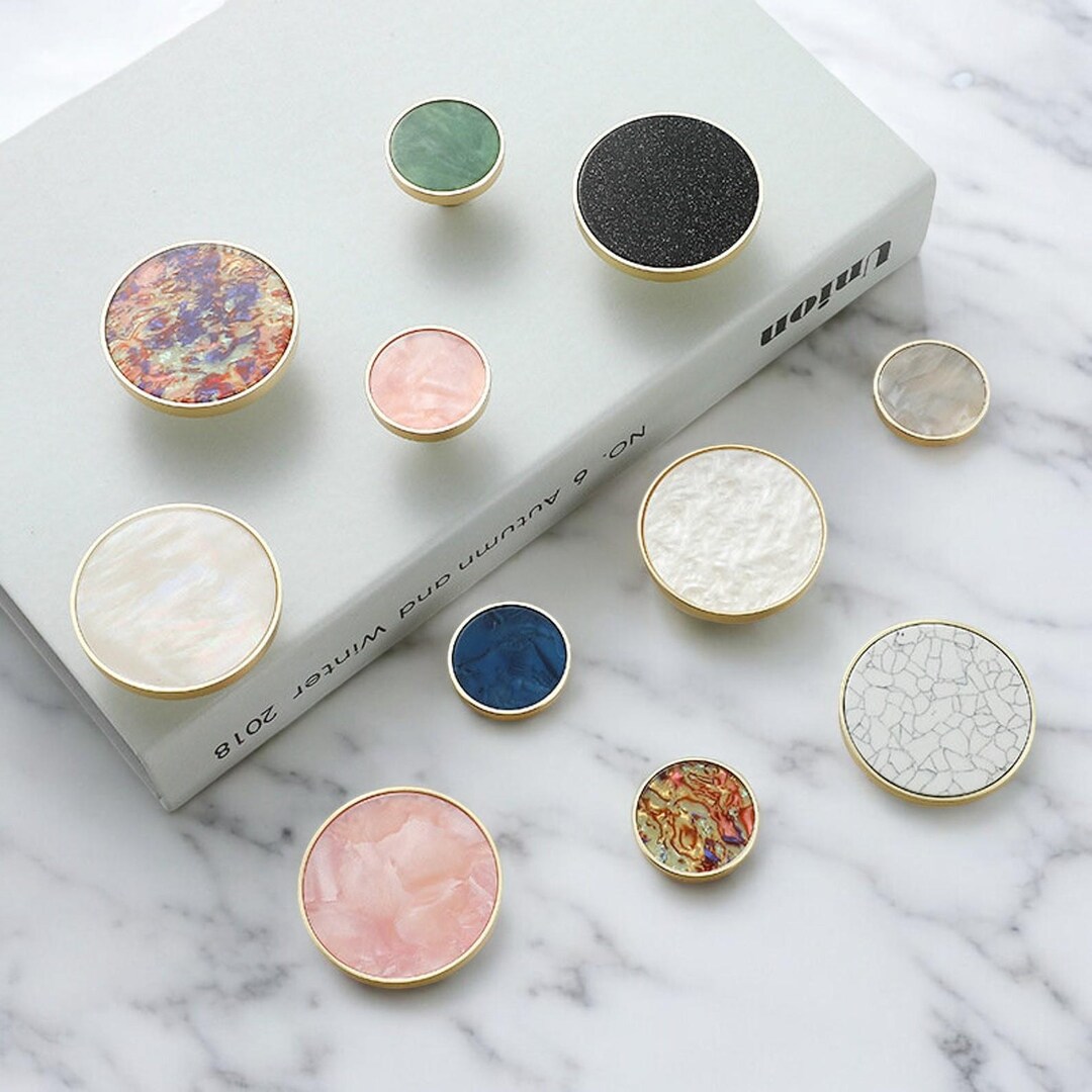 Flat Round Shell Knob Pull Handle for Cabinetsdrawer Furniture Hardware ...