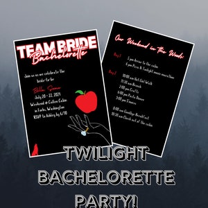Team Bride Twilight Bachelorette Party Invitation {digital Download} - Etsy