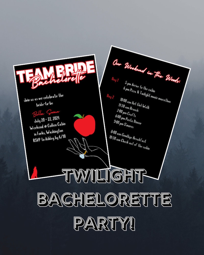 Team Bride Twilight Bachelorette Party Invitation {digital Download} - Etsy