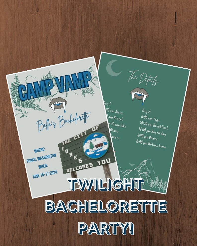 Camp Vamp Twilight Bachelorette Party Invitation {digital Download} - Etsy