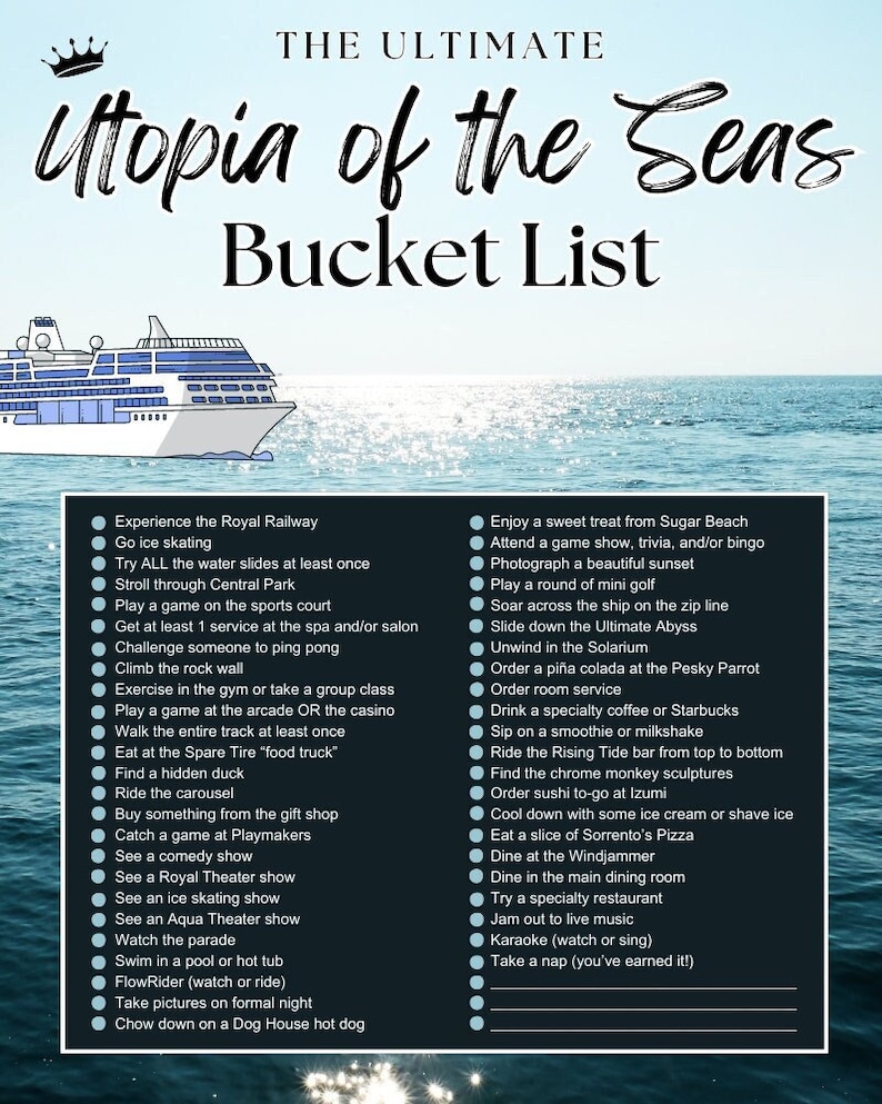 PRINTABLE Utopia of the Seas Activity Sheet {royal Caribbean Cruise ...