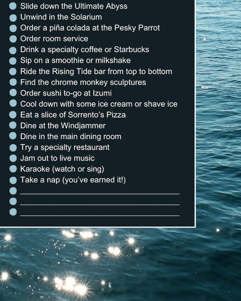 PRINTABLE Utopia of the Seas Activity Sheet {royal Caribbean Cruise ...