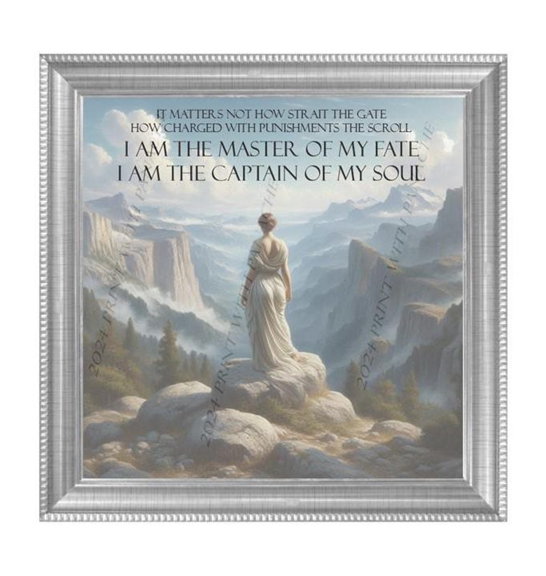 Female Figure Version Invictus Printable Art With Poetry-dark Academia ...