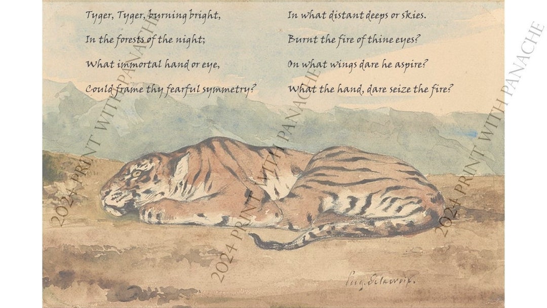 The Tyger Poetry Print: William Blake Animal Art (digital Download) - Etsy