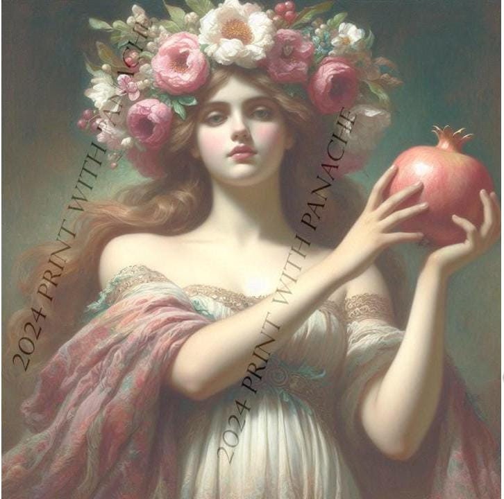 Goddess Persephone Printable Poster Art - Etsy