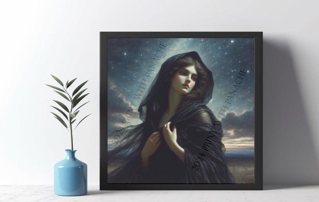 Nyx, Goddess of Night Printable Poster- Greek Mythology Celestial Art ...