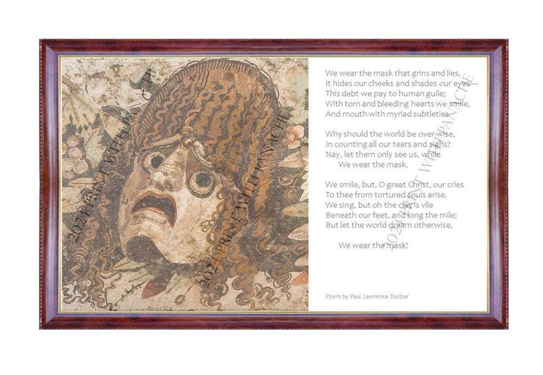 Paul Lawrence Dunbar Poem Print: "we Wear the Mask" (digital Download ...