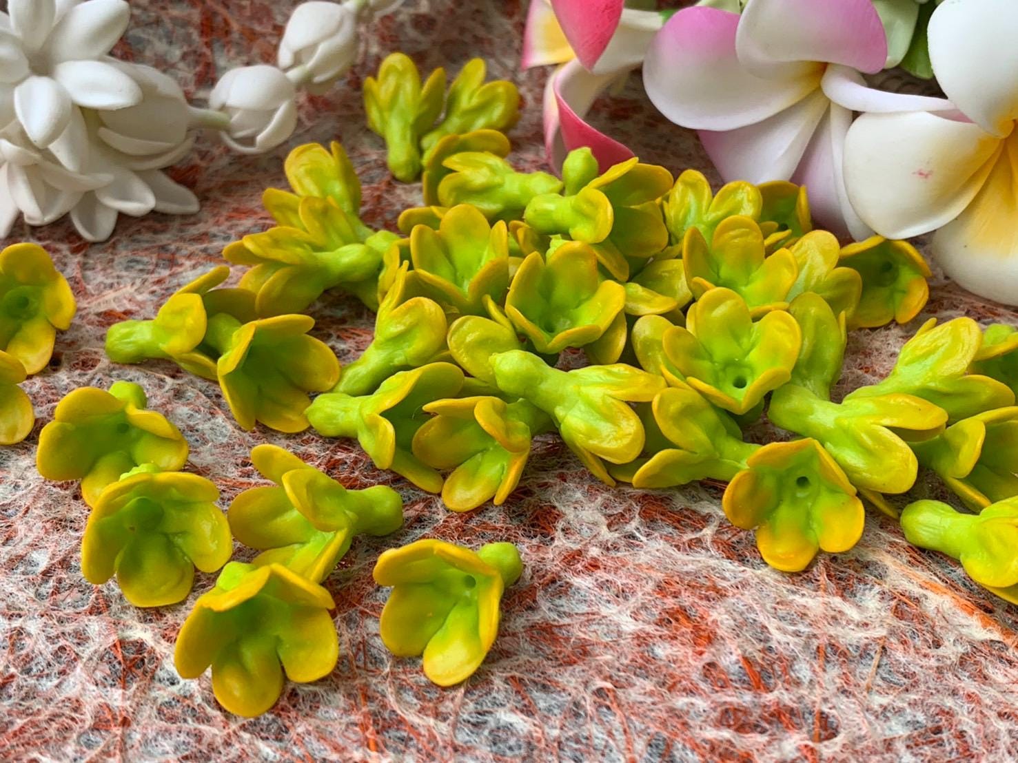 Pakalana Clay Flowers Beads– Hawaiian Lei Jewelry Making Garland, DIY ...