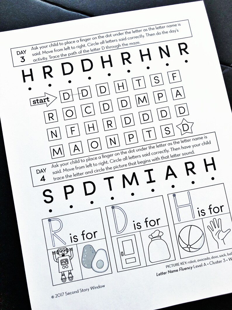 Letter Names, ABC, Alphabet Fluency Practice for Homework or Homeschool ...