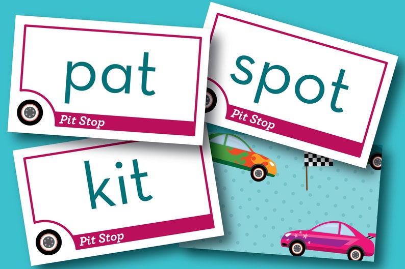 Pit Stop Game Short Vowel Phonics Letter Sound Printable Game ...