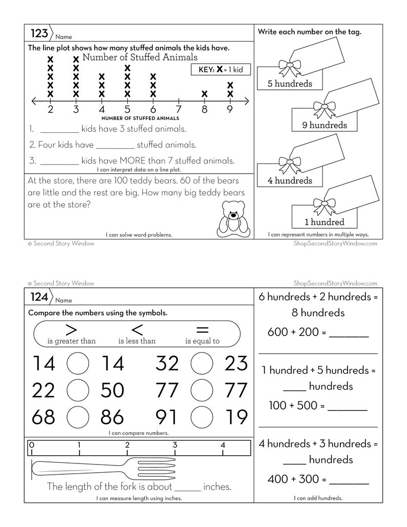 2nd Grade Math and Reading Homework Educational Activity | Etsy