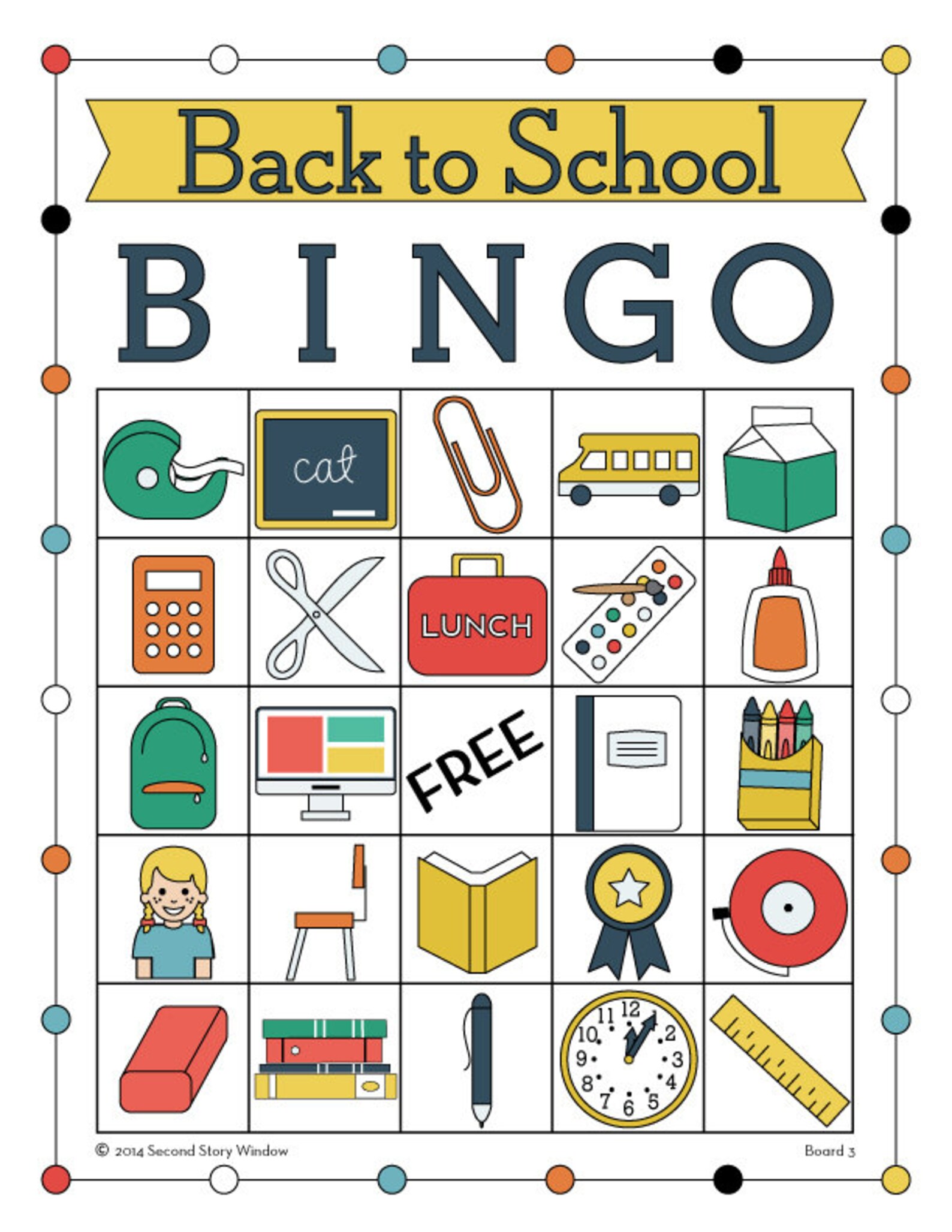 Back to School Printable Bingo Game - Etsy