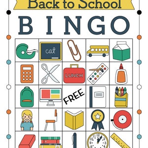 Back to School Printable Bingo Game - Etsy