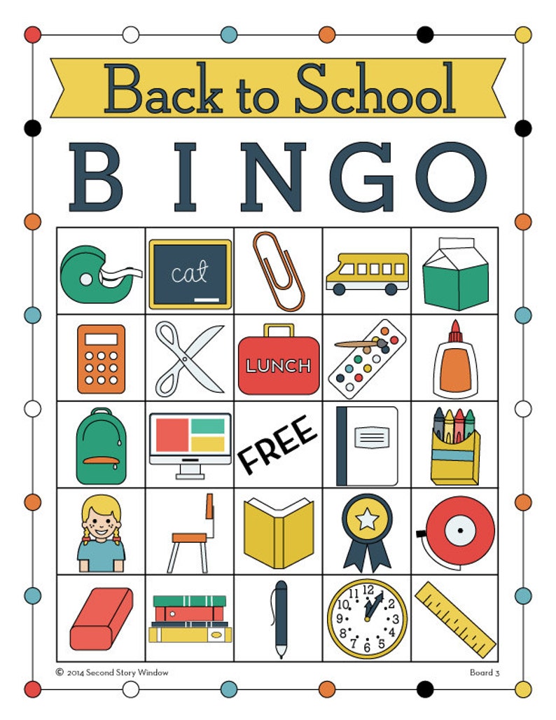 Juego de bingo imprimible para la vuelta al cole - Etsy México