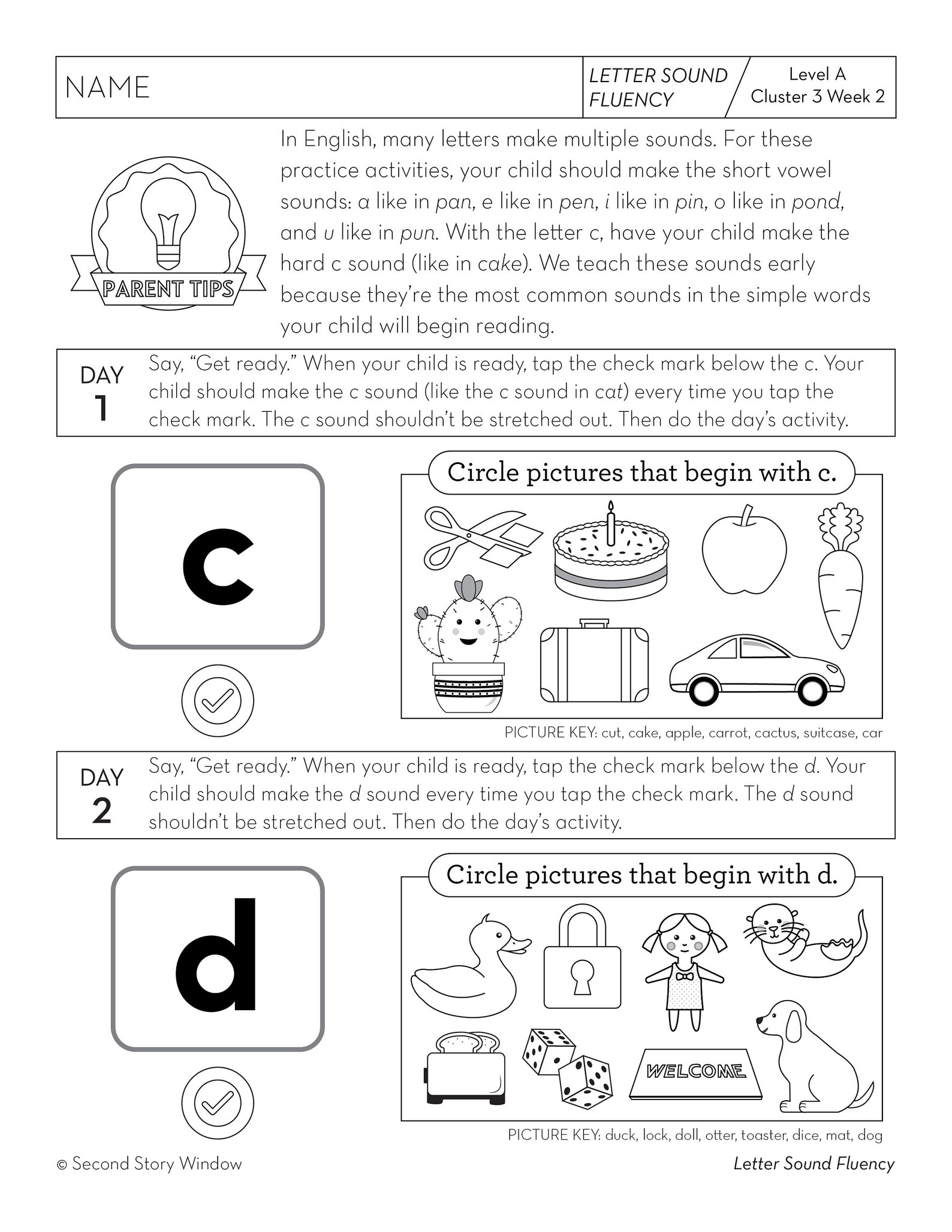 Letter Sounds, ABC Alphabet Fluency Practice for Homework or Homeschool ...