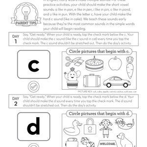 Letter Sounds, ABC Alphabet Fluency Practice for Homework or Homeschool ...