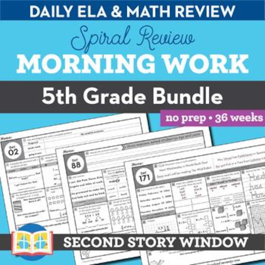 5th Grade Math & Reading Worksheets for Daily Practice, Homeschool, and ...