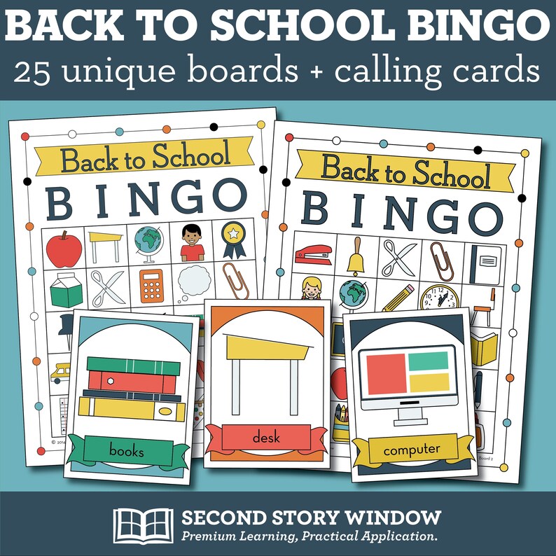 Back to School Printable Bingo Game - Etsy