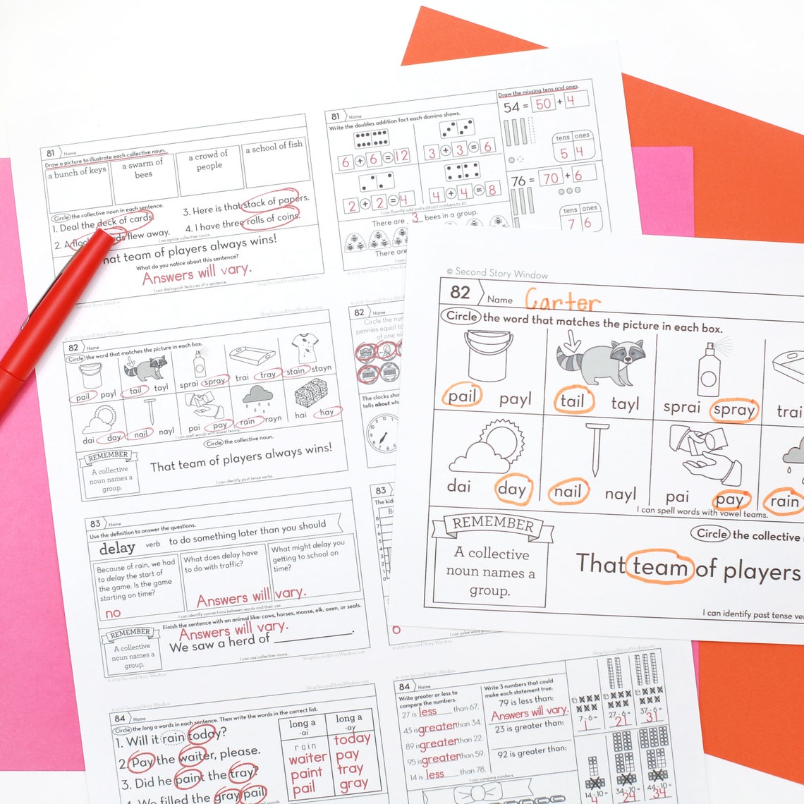 2nd Grade Math and Reading Homework, Educational Activity, Home ...