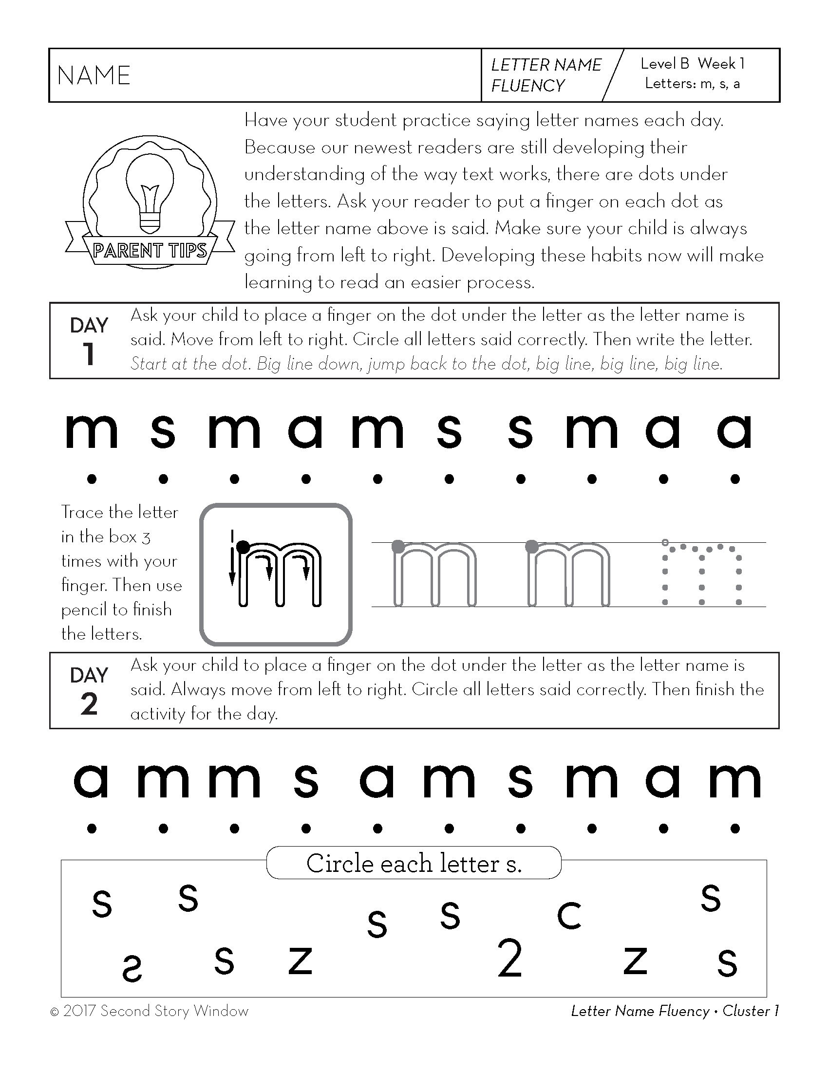 Letter Names, ABC, Alphabet Fluency Practice for Homework or Homeschool ...