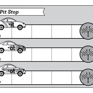 Pit Stop Game - Short Vowel Phonics Letter Sound Printable Game ...
