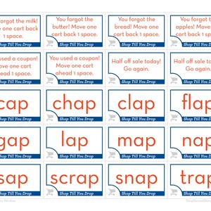 Shop Till You Drop Game - Short Vowel Phonics Letter Sound Printable ...