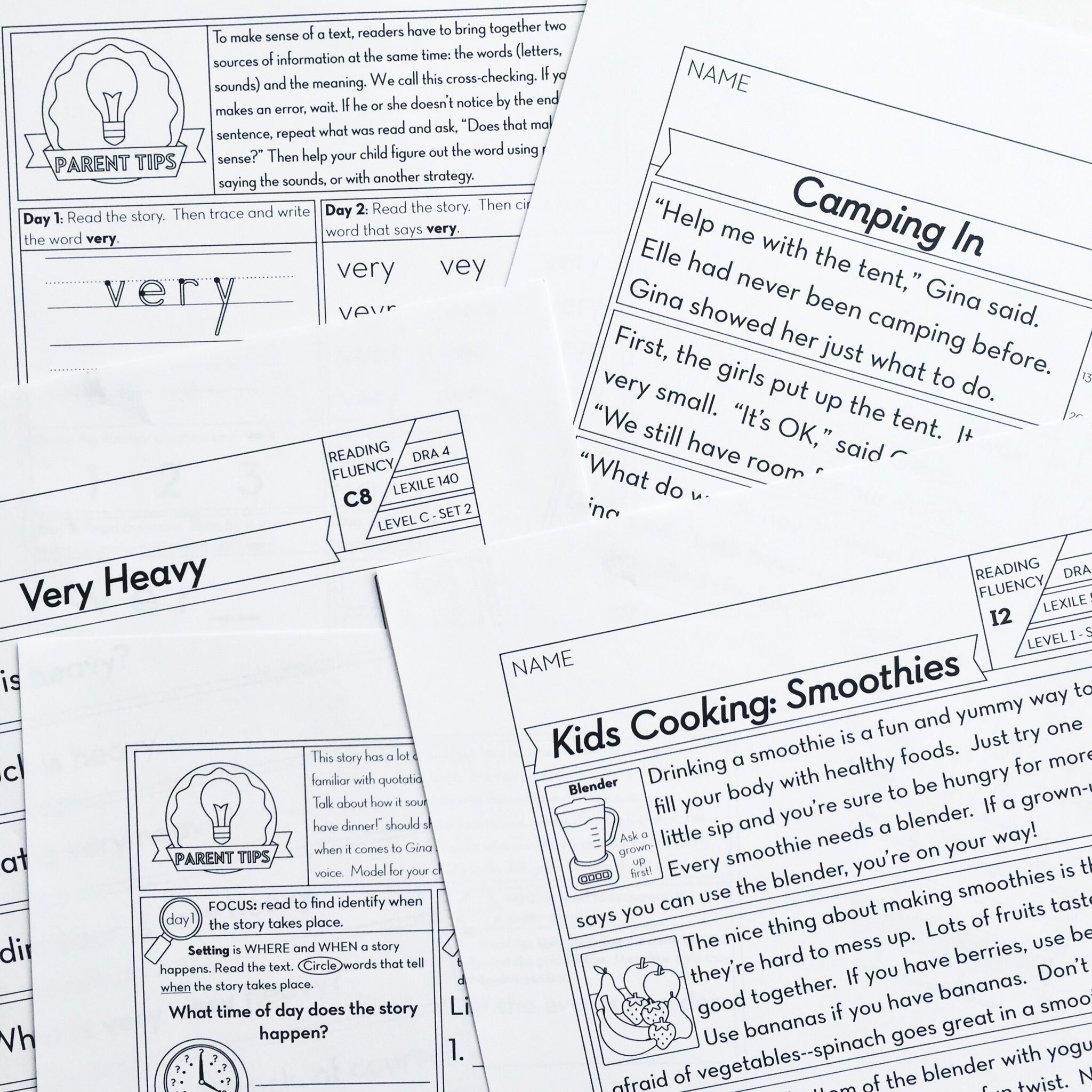 1st Grade Printable Fluency and Reading Comprehension Passages for ...