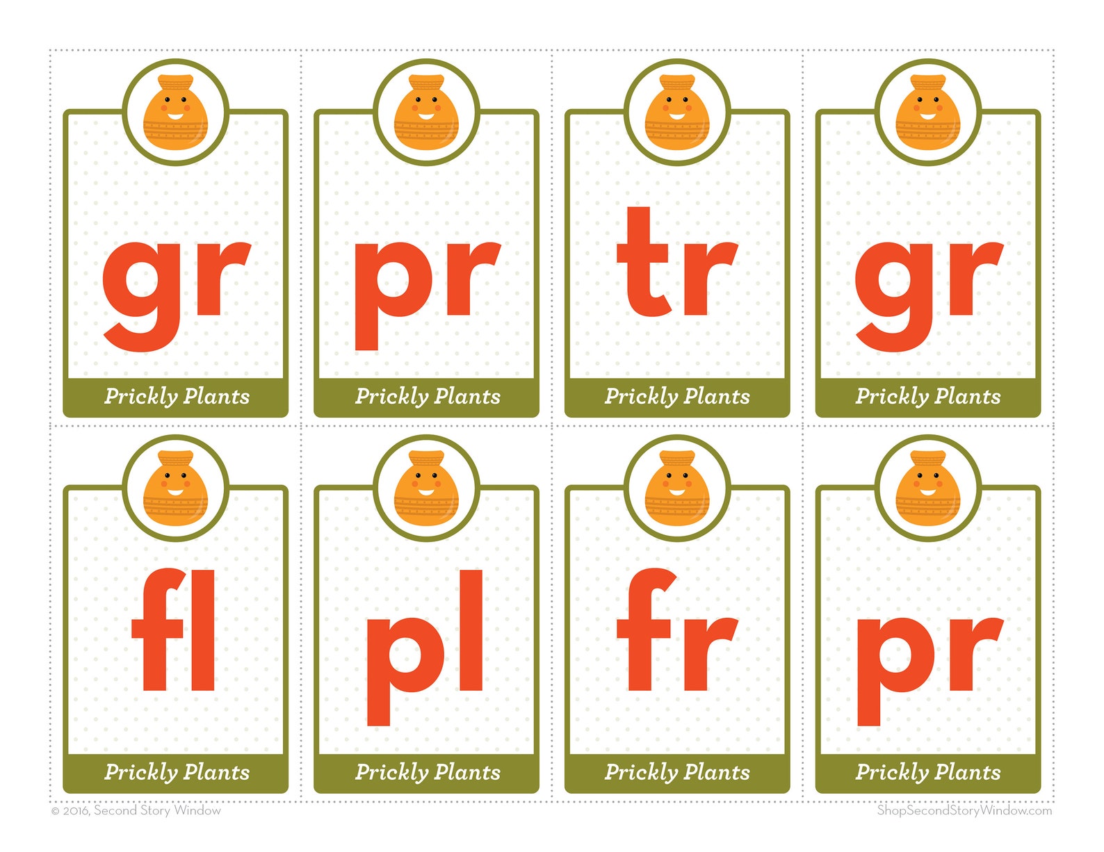 Prickly Plants Game - Phonics Blends Letter Sound Printable Game ...