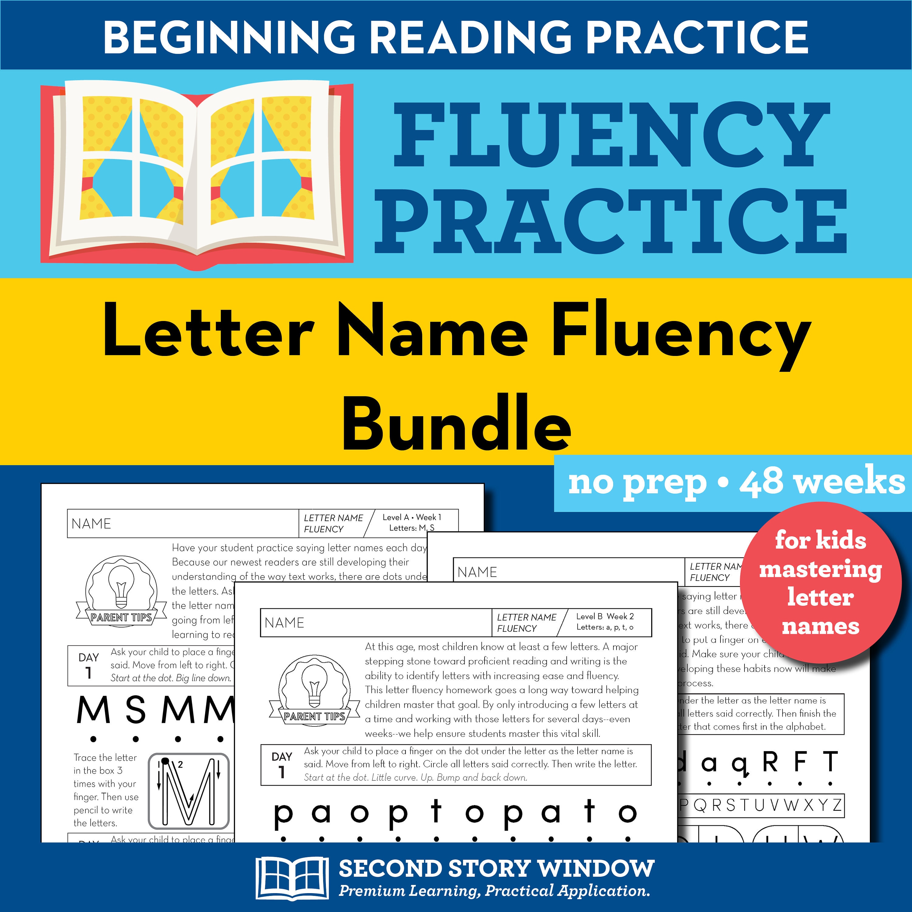 Letter Names, ABC, Alphabet Fluency Practice for Homework or Homeschool ...