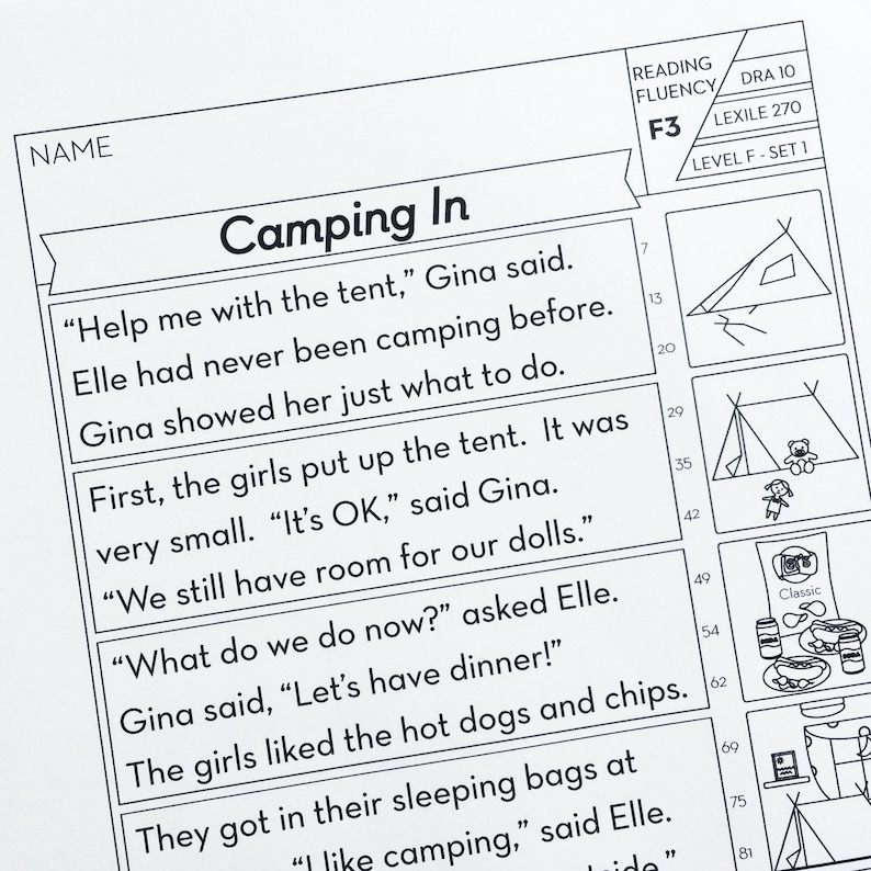 First Grade Reading Fluency Passages Free