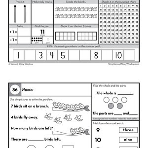 1st Grade Math and Reading Homework Worksheets, Educational Activity ...
