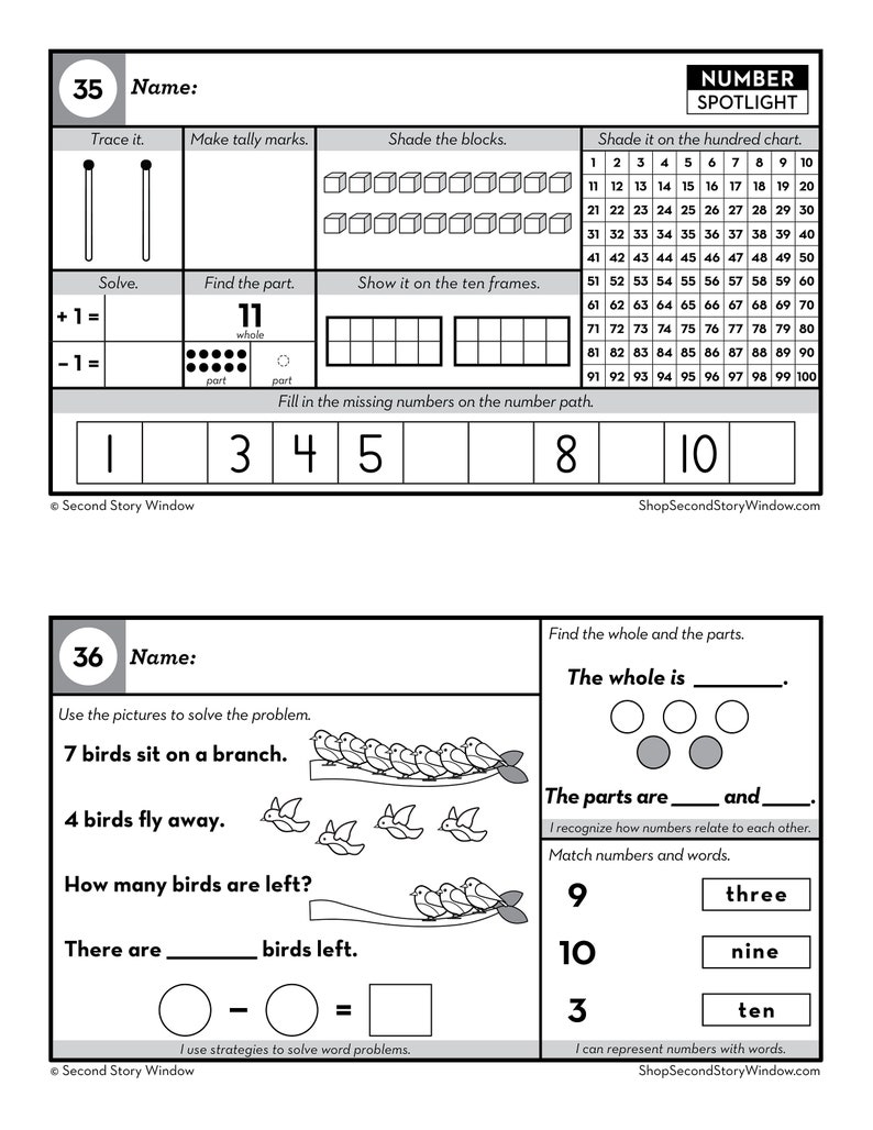 1st Grade Math and Reading Homework Worksheets, Educational Activity ...