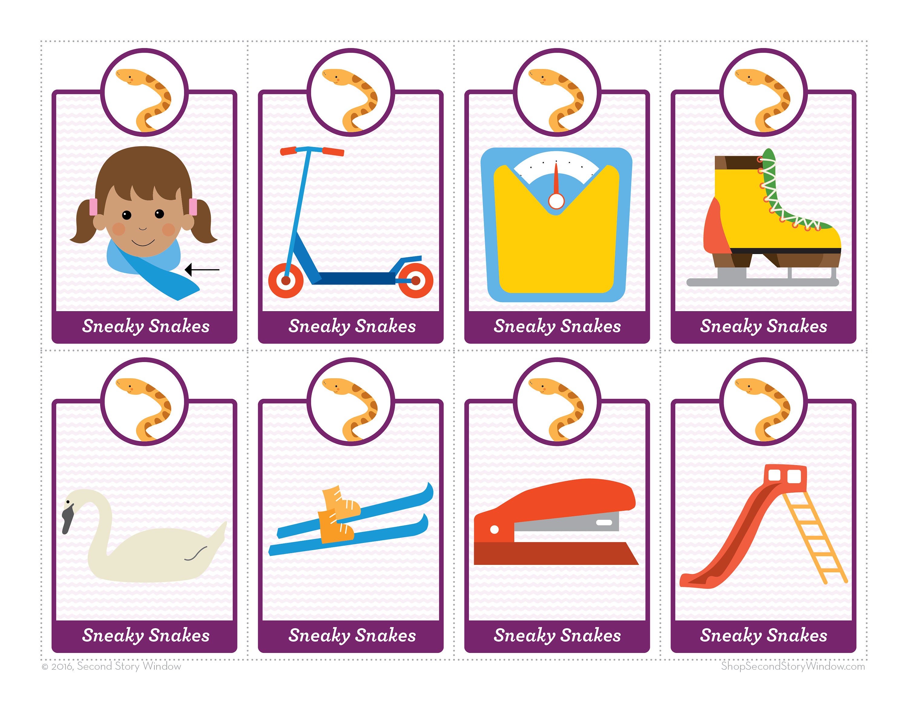 Sneaky Snakes Game Phonics Blends Letter Sound Printable Game ...