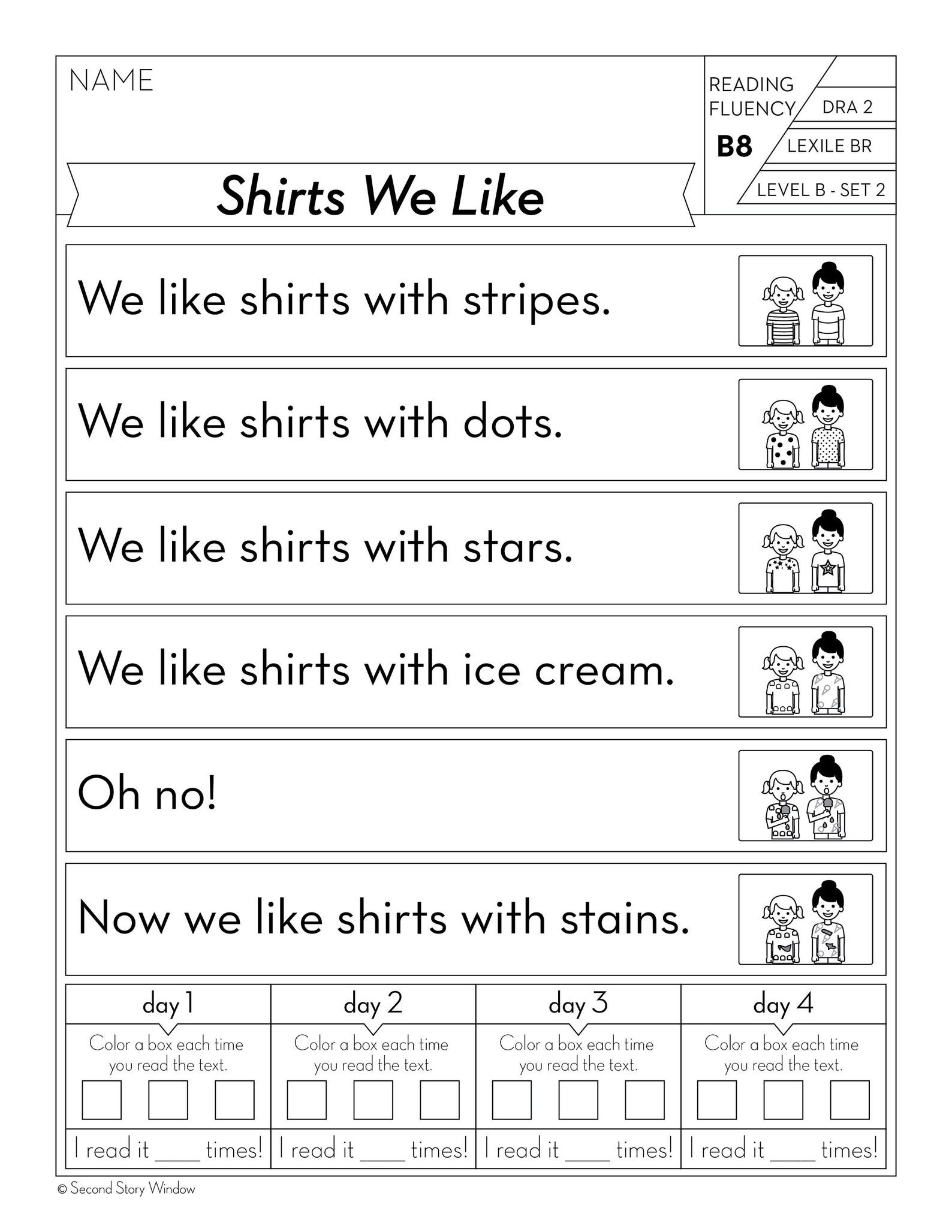 1st Grade Printable Fluency and Reading Comprehension Passages for ...