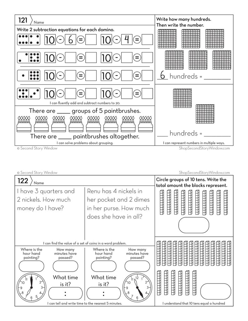 2nd Grade Math and Reading Homework, Educational Activity, Home ...