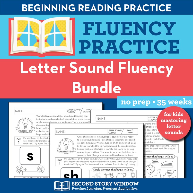 Letter Sounds, ABC Alphabet Fluency Practice for Homework or Homeschool ...