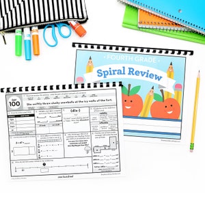 4th Grade Daily Spiral Review Worksheets, Educational Activity, Home ...