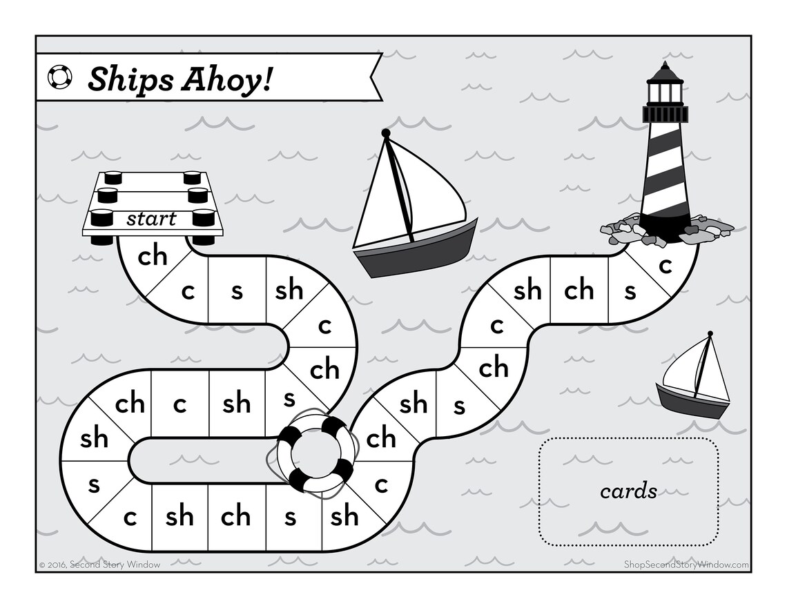 Ships Ahoy Game Phonics Digraph Letter Sound Printable Game ...