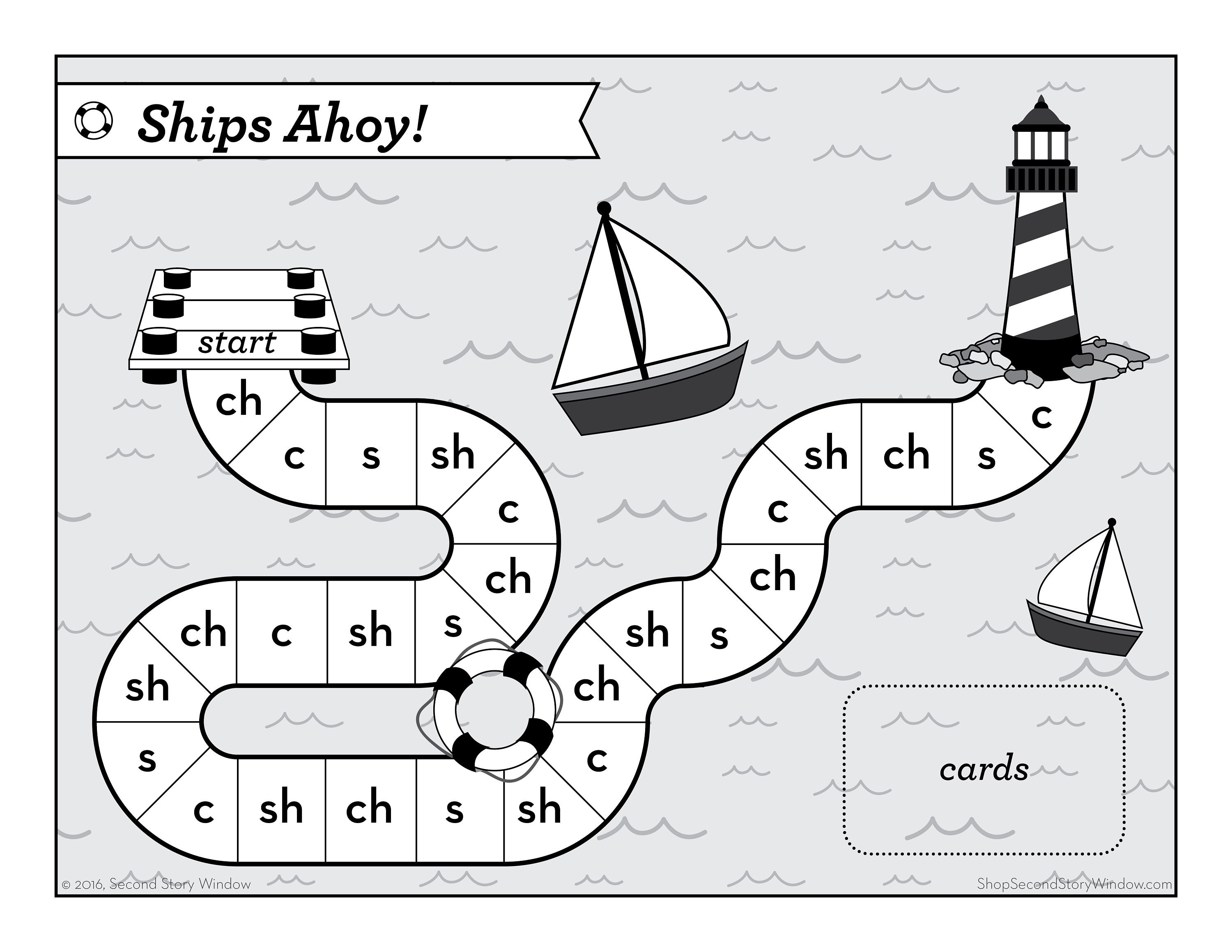 Ships Ahoy Game Phonics Digraph Letter Sound Printable Game ...