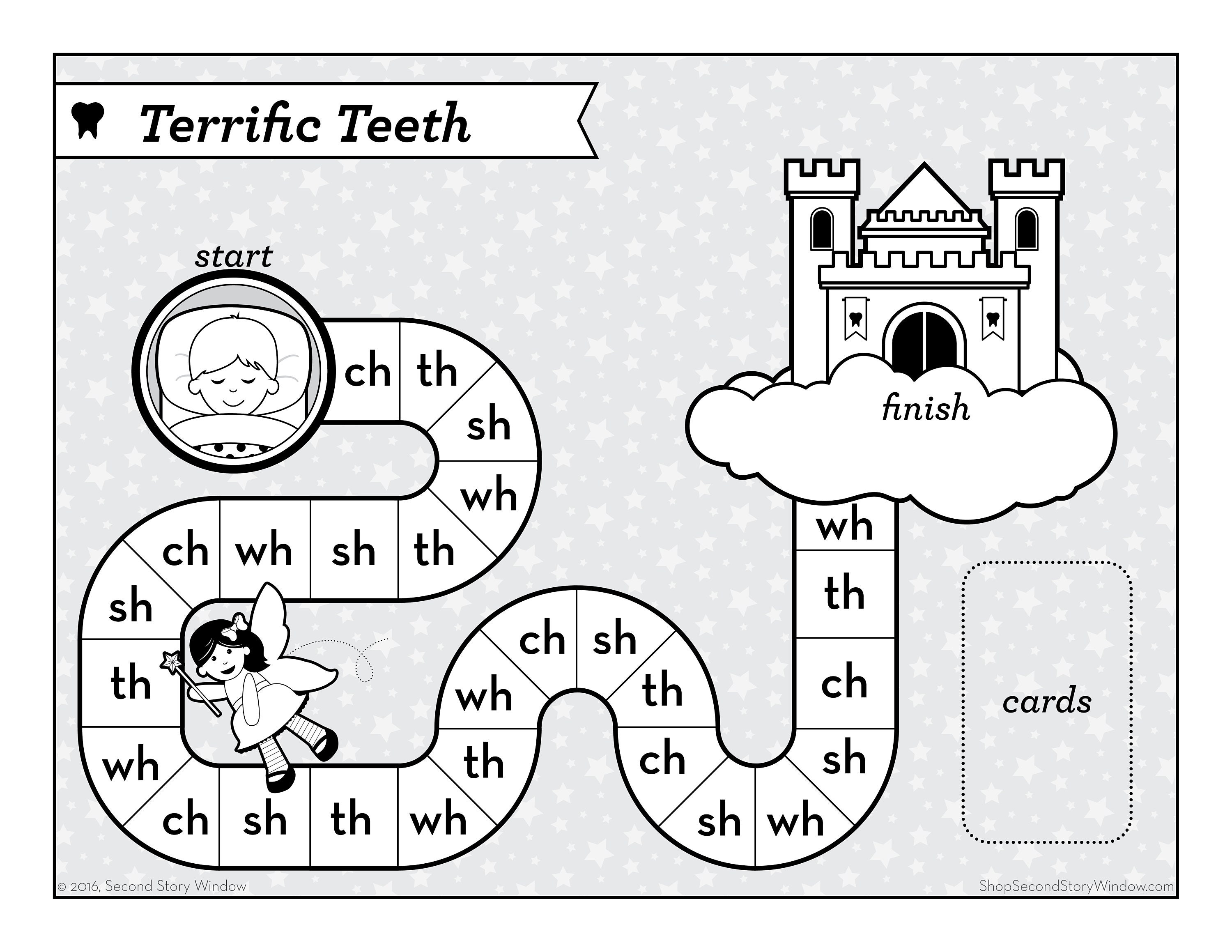 Terrific Teeth Game Phonics Digraph Letter Sound Printable | Etsy