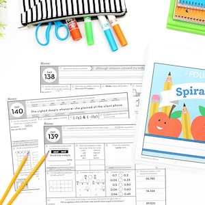 4th Grade Daily Spiral Review Worksheets, Educational Activity, Home ...