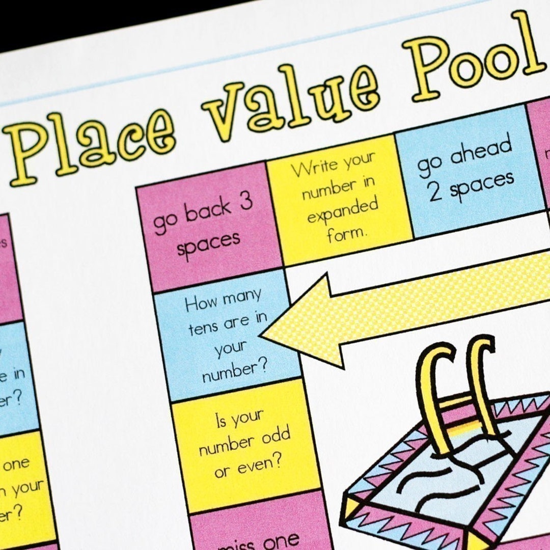 Place Value Pool Printable Math Game and Skill Sheet - Etsy