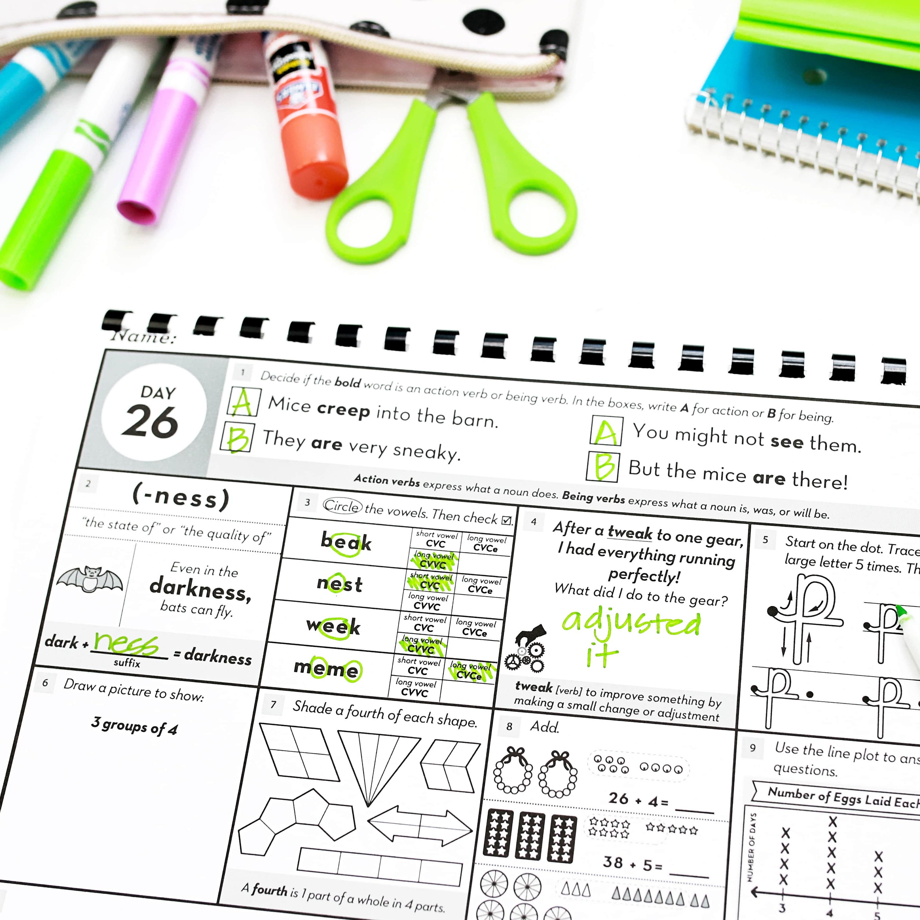 3rd Grade Daily Spiral Review Worksheets, Educational Activity, Home ...