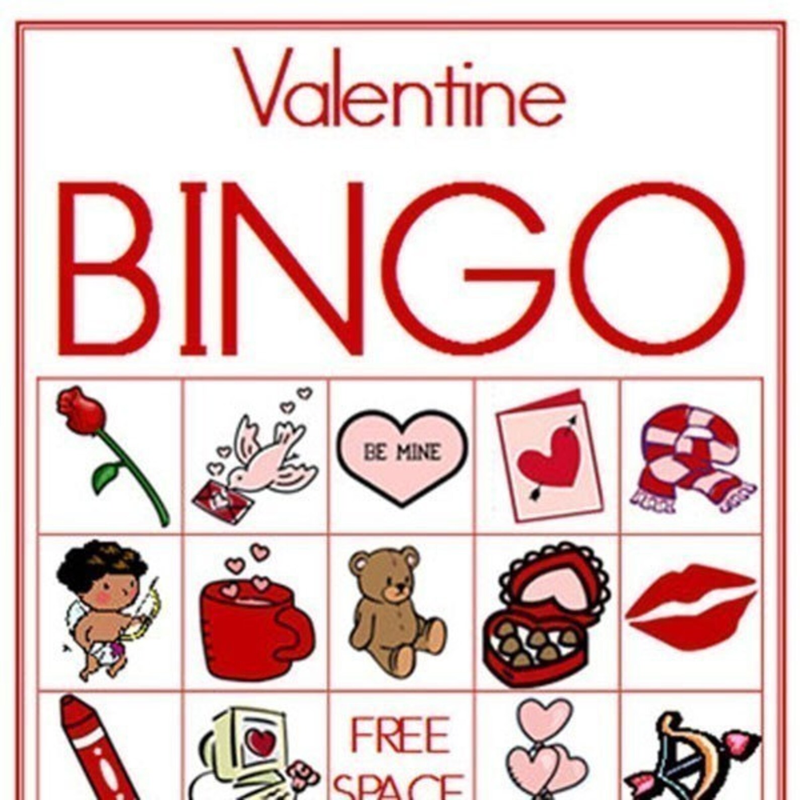 Valentine Printable Bingo Game - Etsy